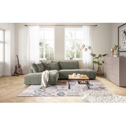 Ecksofa Musterring "Lucia bequem, elegant & zeitlos, elegante Sofa ohne Armlehnen", gr&uuml;n (turtle), B:304cm H:81cm T:224cm, 100% Polyester, Sofas, Ecksofa, mit gro&szlig;em Longchair, verschiedene Farben, B304 x T224 cm