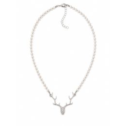 Allg&auml;u Rebell Collier ALLG&Auml;U REBELL "Adelheid", Damen, Gr. onesize, Glas, wei&szlig;, Basic, Halsketten Collier, mit Glasstein (Swarovski)