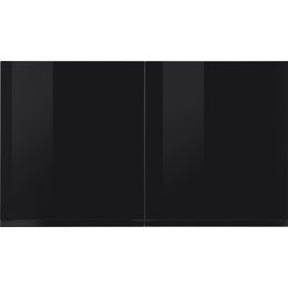 H&auml;ngeschrank KOCHSTATION "KS-Virginia,neu in verbesserter Ausf&uuml;hrung", schwarz (schwarz hochglanz), B:100cm H:57cm T:34cm, Holzwerkstoff, MDF, Schr&auml;nke, H&auml;ngeschrank K&uuml;chenh&auml;ngeschrank, Breite 100 cm, 2 T&uuml;ren, ged&auml;mpfte Scharniere
