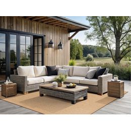 Teppich Dekowe "Naturino Rips", beige (natur), B:133cm H:7mm L:190cm, Kunstfaser, Teppiche, Teppich, Flachgewebe, Sisal-Optik, mit Bord&uuml;re, In- und Outdoor geeignet
