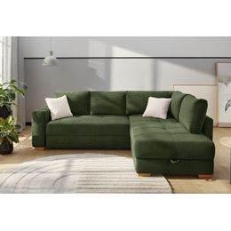 Jockenh&ouml;fer Ecksofa JOCKENH&Ouml;FER GRUPPE "Sunset L-Form, B: 257 cm, Liegefl. 160x223 cm Dauerschlafsofa", gr&uuml;n (gr&uuml;n 426, 03), B:257cm T:105cm, Korpus: 100% Polyester;Kissen: 100% Polyester, Sofas, Ecksofa, Tonnentaschen-Federkern, Kaltschaumtopper, Bettkasten & Zierkissen