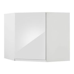 Eckh&auml;ngeschrank KOCHSTATION "KS-Virginia,neu in verbesserter Ausf&uuml;hrung", wei&szlig; (wei&szlig; hochglanz, anthrazit), B:60cm H:57cm T:34cm, Holzwerkstoff, MDF, Schr&auml;nke, Eckh&auml;ngeschrank, Breite 60 cm, Eckh&auml;ngeschrank, griffloses Design