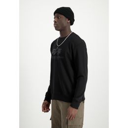 Sweater Alpha Industries "Basic Sweatshirt Carbon", Herren, Gr. 3XL, schwarz (schwarz, schwarz), Obermaterial: 80% Baumwolle, 20% Polyester, regular fit, Sweatshirts Sweater