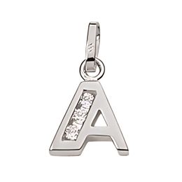 Adelia&acute;s Namenskette ADELIA&acute;S "Halskette - Namenskette mit Buchstabenanh&auml;nger A mit Zirkonia", silber, Halsketten, Damen, Silber 925 (Sterlingsilber), Schmuckset mit bis 45 cm stufenlos verstellbarer 925 Silber Halskette