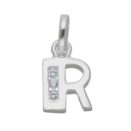 Adelia&acute;s Namenskette ADELIA&acute;S "Halskette - Namenskette mit Buchstabenanh&auml;nger R mit Zirkonia", silber, Halsketten, Damen, Silber 925 (Sterlingsilber), Schmuckset mit bis 45 cm stufenlos verstellbarer 925 Silber Halskette