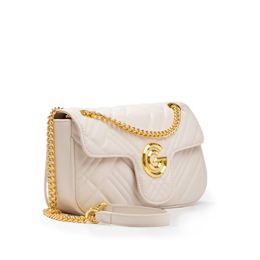 Umh&auml;ngetasche GABRIELLA GUCCI "CINDY", Damen, Gr. B/H/T: 25cm x 16cm x 6,5cm, creme, Lederimitat, Taschen Umh&auml;ngetasche, Damen Umh&auml;ngetasche, Handtasche, Tragetasche mit Logoverzierung