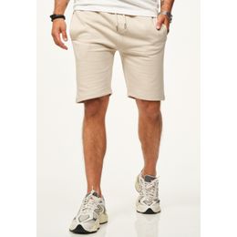 Sweatshorts Soulstar "Soulstar Sweatshorts mit Gummibund Slim-Fit f&uuml;r Herren", Herren, Gr. M, Einheitsgr&ouml;&szlig;e, beige (stone), Obermaterial: 55% Baumwolle CO. 45% Polyester PES., Hosen Sweatshorts, Kurze Hose Sporthose Sommershorts mit elastischem Bund