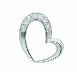 Adelia&acute;s Kettenanh&auml;nger ADELIA&acute;S "Herzanh&auml;nger 925 Silber mit Zirkonia", silber, Schmuckanh&auml;nger, Damen, mit Zirkonia, Silber 925 (Sterlingsilber), Kettenanh&auml;nger, Silberanh&auml;nger Herz