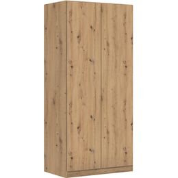 Dreht&uuml;renschrank Rauch "Kleiderschrank Schrank Garderobe W&auml;scheschrank COSTA Breite 91 cm", eiche artisan, eingriffe graumetallic, B:91cm H:197cm T:54cm, Holzwerkstoff, Schr&auml;nke, Dreht&uuml;renschrank, mit griffloser Front und Push-to-Open Funktion MADE IN GERMANY