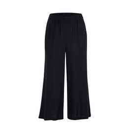 Schlupfhose GOLDNER "Kurzgr&ouml;&szlig;e Hose mit Schlupfbund und Zierelement", Damen, Gr. 20, K-Gr, schwarz, Obermaterial: 100% Viskose CV., weit, Hosen Schlupfhose, weiter, luftiger Beinverlauf