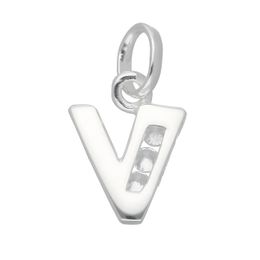 Adelia&acute;s Namenskette ADELIA&acute;S "Halskette - Namenskette mit Buchstabenanh&auml;nger V mit Zirkonia", silber, Halsketten, Damen, Silber 925 (Sterlingsilber), Schmuckset mit bis 45 cm stufenlos verstellbarer 925 Silber Halskette