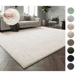 Teppich OTTO HOME "Cali, in Standard- und Premium-Qualit&auml;t, 13 mm oder 16 mm H&ouml;he" Gr. 4, beige (natur), B:180cm L:230cm, Microfaser, Teppiche, Teppich, Uni-Farben, kuschelig, & weich, waschbar, Wohnzimmer, Schlafzimmer