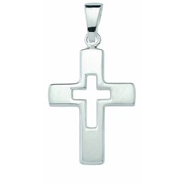 Adelia&acute;s Kreuzkette ADELIA&acute;S "Halskette - Kreuzkette mit Kreuz Anh&auml;nger aus 925 Silber", silber, Halsketten, Damen, Silber 925 (Sterlingsilber), Kreuzkette, Schmuckset mit bis 45 cm stufenlos verstellbarer 925 Silber Halskette