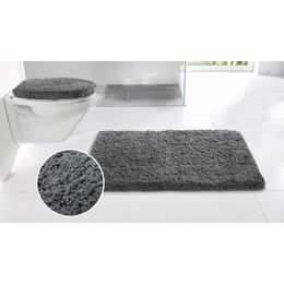 Badematte OTTO HOME "Sanremo Premium, Badvorleger, Badezimmer Teppich, Duschvorleger", grau (anthrazit), H:30mm, Polyester, Badematten, Badematte, Badteppich, unifarben, rechteckig, rund & als 3-tlg. Set erh&auml;ltlich