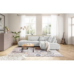 Ecksofa Musterring "Lucia bequem, elegant & zeitlos, elegante Sofa ohne Armlehnen", wei&szlig;, B:304cm H:81cm T:224cm, 100% Polyester, Sofas, Ecksofa, mit gro&szlig;em Longchair, verschiedene Farben, B304 x T224 cm