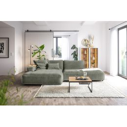 Ecksofa Musterring "Lucia modern und bequem, Breite 330cm, L-Form", gr&uuml;n (oliv), B:330cm H:81cm T:190cm, 100% Polyester, Sofas, Ecksofa, verschiedene Farben, gro&szlig;er Longchair mit Armlehne, B330 x T190 cm