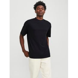 Jack & Jones Rundhalsshirt JACK & JONES "JJEURBAN EDGE TEE SS O-NECK NOOS", Jungen, Gr. XS, schwarz, Jersey, Obermaterial: 100% Baumwolle, unifarben, relaxed fit taillenbedeckt, Rundhals, gerader Abschluss, Shirts Rundhalsshirt, mit Rundhalsausschnitt