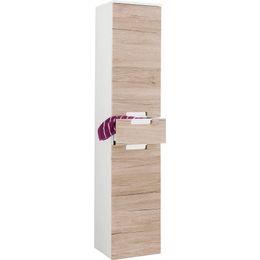 Hochschrank Schildmeyer "Mars, Hochschrank, melaminharzbeschichtet,Made in Germany, B: 33 cm", wei&szlig; (wei&szlig;, eichefarben natur), B:33cm H:157,5cm T:35cm, Schr&auml;nke, Hochschrank, Solide Verarbeitung - Dieses Produkt ist in Deutschland gefertigt