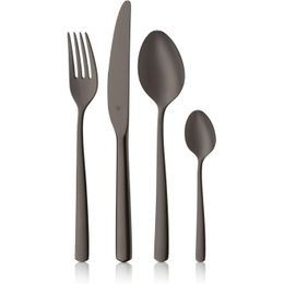 Besteck-Set WMF "Boston in edler Optik, ergonomische Haptik, Messer mit Wellenschliff", schwarz passion, 24 tlg., Cromargan Edelstahl Rostfrei 18/10, Essbesteck-Sets, optimale Sch&auml;rfe, rostfrei, edel, hochwertiger Besteckkasten
