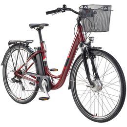 E-Bike Telefunken "Multitalent RC822" Gr. 48, rot (weinrot, schwarz), Elektrofahrr&auml;der, 48cm, 28 Zoll (71,12cm), Elektrofahrrad, Damen Herren, 28 Zoll, 36,9 V, 531,3 Wh Akku, Pedelec, Topseller