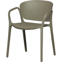 Esszimmerstuhl Woood "Bent Polypropylen stapelbar f&uuml;r In- und Outdoor, H 75 x B 57 x T 56 cm", gr&uuml;n, H:75cm, St&uuml;hle, Esszimmerstuhl, (Set, 2 St) Tragkraft 150 kg, fertig montiert, wasserabweisendes