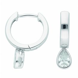Adelia&acute;s Paar Creolen ADELIA&acute;S "14,4 mm ⌀ Creolen Ohrringe 925 Silber mit Zirkonia", silber, Ohrringe, Damen, Damen, Silber 925 (Sterlingsilber), Silberohrringe