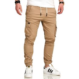Cargohose Soulstar "Freizeithose Jogger-Hose mit elastischem Bund Stoffhose f&uuml;r Herren", Herren, Gr. 29, Einheitsgr&ouml;&szlig;e, beige, Obermaterial: 98% Baumwolle CO. 2% Elasthan EL., Hosen Cargohose, Herren Chino Jogger Jeans Hose Stoffhose Freizeithose