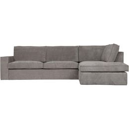 Ecksofa Woood "Thomas Rechts Bezug mit Steppnaht, H 92 x B 283 x D 197 cm", gr&uuml;n (verwittertes gr&uuml;n), B:283cm H:92cm T:197cm, Sofas, Ecksofa, Ripsstoff, Kunststoffbeine, Sehr hohe Verschlei&szlig;festigkeit