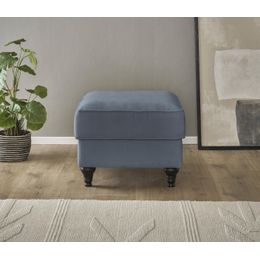 Hocker OTTO HOME "Westminster mit hochwertigem Microfaserbezug", blau (marineblau), B:65cm H:50cm T:65cm, 92% Polyester / 8% Nylon, Hocker, Hocker, Passend zur Serie WESTMINSTER, Federkern-Polsterung, gedrechselter Fu&szlig;