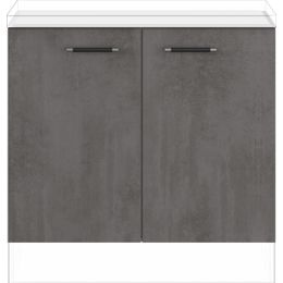 Sp&uuml;lenunterschrank IMPULS K&Uuml;CHEN "Valencia & Tirana", In zwei Breiten, H&ouml;he: 72,3 cm", grau (beton, optik schiefer dunkelgrau), B:90cm H:72,3cm T:57,6cm, Dekorfolie, Holzwerkstoff, Schr&auml;nke, K&uuml;chenunterschrank, vormontiert