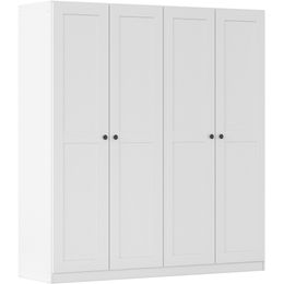 Kleiderschrank OTTO HOME "Mehrzweckschrank Aktenschrank M&ouml;bel Mietswohnung Schlafzimmer YLVA", wei&szlig; (alpinwei&szlig;), B:180cm H:197cm T:54cm, Holzwerkstoff, Schr&auml;nke, Kleiderschrank, skandinavischer Style mit Rahmenfront und Knopfgriffen MADE IN GERMANY