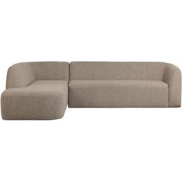 Ecksofa Woood "Sloping Bezug mit Zickzack-Federung, H 77 x B 274 x T 225/87 cm", beige (nat&uuml;rlich gemischt), B:274cm H:77cm T:225cm, Sofas, Ecksofa, Chenille-Bezug,Tragkraft 250 kg, Gute Verschlei&szlig;festigkeit
