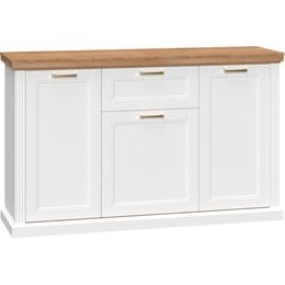 Sideboard OTTO HOME "Tara, Landhaus Kombikommode B/T/H: 138/48/91 cm, FSC-zertifiziert", wei&szlig; (wei&szlig; matt, pacific walnut), B:167cm H:102cm T:48cm, Holzwerkstoff, MDF, Sideboards, Sideboard, lackiert mit wasserbasiertem UV-Lack, unempfindlich und kratzfest