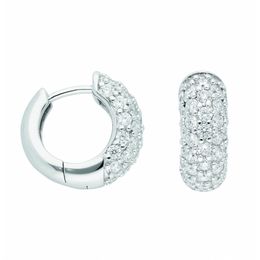 Adelia&acute;s Paar Creolen ADELIA&acute;S "16,1 mm ⌀ Creolen Ohrringe 925 Silber mit Zirkonia", silber, Ohrringe, Damen, Damen, Silber 925 (Sterlingsilber), Silberohrringe