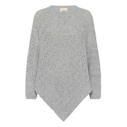 Strickponcho Cream "Poncho CRHoliday", Damen, grau (light grau melange), Obermaterial: 100% Polyester PES., Pullover