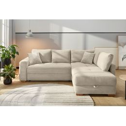 Jockenh&ouml;fer Ecksofa JOCKENH&Ouml;FER GRUPPE "Sunset L-Form, B: 257 cm, Liegefl. 160x223 cm Dauerschlafsofa", grau (grau, beige 426, 17), B:257cm T:105cm, Korpus: 100% Polyester;Kissen: 100% Polyester, Sofas, Ecksofa, Tonnentaschen-Federkern, Kaltschaumtopper, Bettkasten & Zierkissen