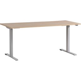 Schreibtisch Schildmeyer "Antero", braun (eiche hellfarben, silberfarben, eiche hellfarben), B:160cm H:71cm T:75cm, Tische, Schreibtisch, Solide Verarbeitung - Dieses Produkt ist in Deutschland gefertigt