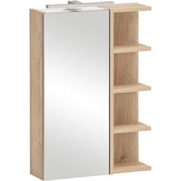 Spiegelschrank Schildmeyer "Mads, Spiegelschrank, Made in Germany, B: 49,7 cm", wei&szlig; (wei&szlig; eiche), B:49,7cm H:74,4cm T:16cm, FSC-zertifizierter Holzwerkstoff, Schr&auml;nke, Spiegelschrank, Solide Verarbeitung - Dieses Produkt ist in Deutschland gefertigt