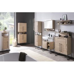 Hochschrank Schildmeyer "Limone, Hochschrank, Made in Germany, B: 65 cm", braun (eiche hellfarben), B:65,2cm H:183,4cm T:33,1cm, Schr&auml;nke, Bad-Hochschrank Hochschrank, Solide Verarbeitung - Dieses Produkt ist in Deutschland gefertigt