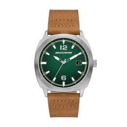 Quarzuhr Skechers "HEWES", braun (cognacfarben), Armbanduhren, Herren, Quarzuhr, Armbanduhr, Herrenuhr, Lederarmband, analog, Tag