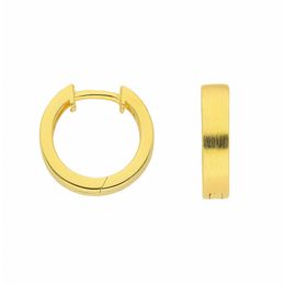 Adelia&acute;s Paar Creolen ADELIA&acute;S "13,8 mm ⌀ Creolen Ohrringe 925 Silber vergoldet", gold, Ohrringe, Damen, Damen, Silber 925 (Sterlingsilber), Goldohrringe