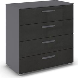 Schubkastenkommode OTTO HOME "Kommode Sideboard Schubladenkommode Schlafzimmerkommode OTELI", graumetallic, hochglanz effektgrau, B:80cm H:81cm T:42cm, Holzwerkstoff, Sideboards, vier gro&szlig;e und ger&auml;umige Schubladen mit viel Stauraum MADE IN GERMANY