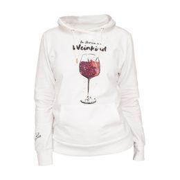Strickpullover HANGOWEAR "Pullover WEINKIND-HOODIE", Damen, Gr. S, wei&szlig;, Obermaterial: 60% Baumwolle CO. 40% Polyester PES., Pullover Strickpullover
