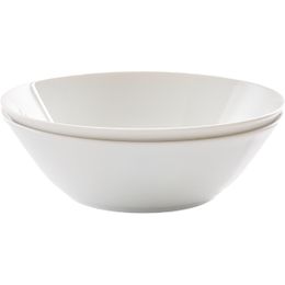 Schale Retsch Arzberg "Servierschale HEIKE WEISS 23 cm, Set 2-teilig, rund Porzellan", wei&szlig;, H:6,6cm &Oslash;:23cm, Porzellan, Sch&uuml;sseln, Schale, Formsch&ouml;ne Servier- & Beilagenschalen im 2er Pack &ndash; edel & zeitlos -