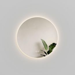 Emke Badspiegel, Transparent, Glas, Rund, 50x50x3 cm, Badezimmer, Badezimmerspiegel, Badspiegel