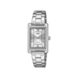 Quarzuhr, edelstahlfarben, CASIO TIMELESS COLLECTION, Armbanduhren, Damen, Quarzuhr, Armbanduhr, Damenuhr, Edelstahlarmband, analog