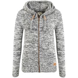 Strickjacke oxmo "Strickjacke OXPhiladelphia", Damen, Gr. XS, blau (insignia b), Obermaterial: 100% Baumwolle CO., Strickjacken Strickjacke