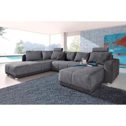 Jockenh&ouml;fer Wohnlandschaft JOCKENH&Ouml;FER GRUPPE "Orlando U-Form, B: 337 cm, Liegefl. 135x305 cm", grau (anthrazit), B:337cm H:69cm T:180cm, Struktur Farbe petrol: 87% Polyester, 13% Polyacryl;Struktur Farbe greige: 45% Polyacryl, 35% Polyester, 20% Baumwolle;Luxus-Microfaser ALCATOP (100% Polyester) / Struktur (s. u.) Kunstleder SOFTLUX / Struktur (s.u.);Struktur: alle restlichen Farben, au&szlig;er greige + petrol: 