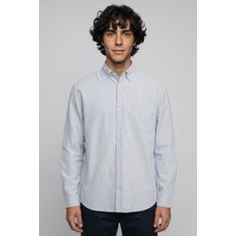 Jack & Jones Langarmhemd JACK & JONES "JORNORREBRO OXFORD SHIRT L/S", Herren, Gr. L, N-Gr, cashmere blau stripes:stripes, Web, Obermaterial: 65% Baumwolle, 35% Polyester, gestreift, relaxed fit normal, Hemden