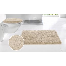 Badematte OTTO HOME "Sanremo Premium, Badvorleger, Badezimmer Teppich, Duschvorleger", beige (sand), H:30mm, Polyester, Badematten, Badematte, Badteppich, unifarben, rechteckig, rund & als 3-tlg. Set erh&auml;ltlich